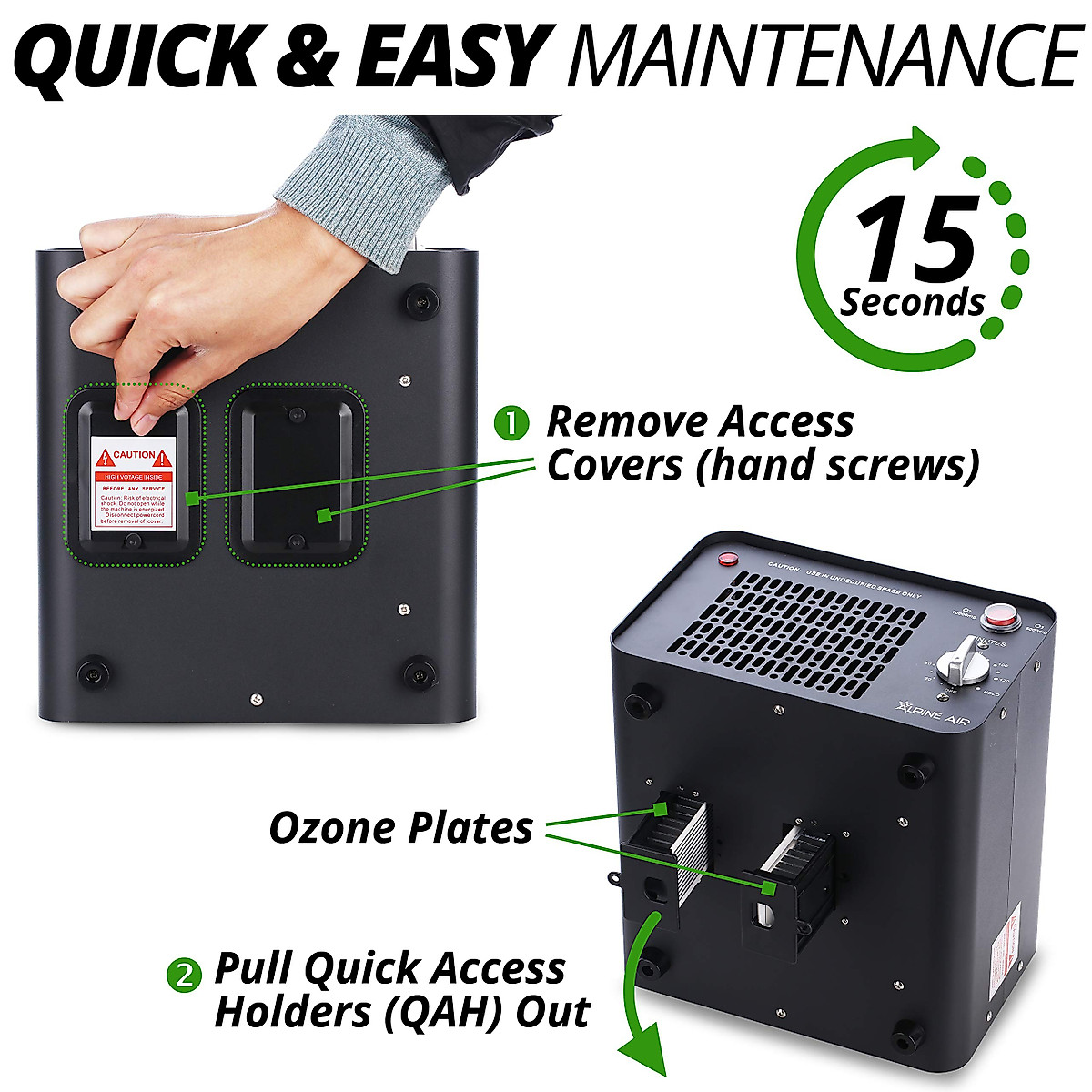 Alpine Air Ozone Generator 5000-10000 mg/h Adjustable Ozone Machine Odor Removal Double O3 Residential & Commercial Grade Odor Eliminator, Ozone Generator for Car, Home, Smoke, Hotels, Farms and Pets