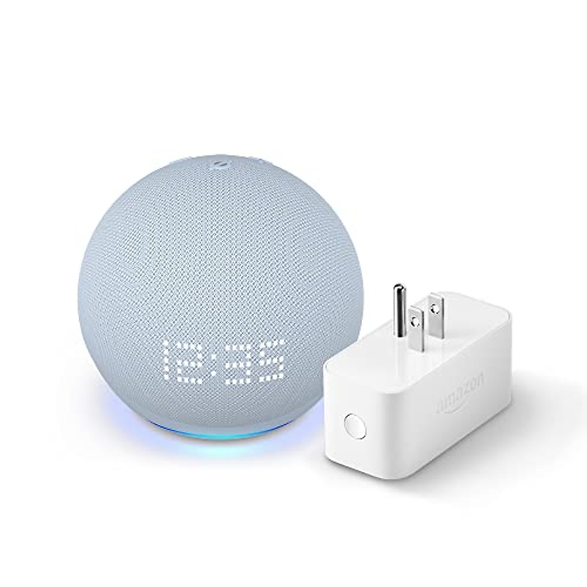All-New Echo Dot (5th Gen, 2022 release) with clock Cloud Blue with Amazon Smart Plug