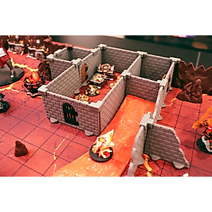 Mini Ruins Dungeon Kit - Dungeon Castle Cavern Terrain for RPGs, Dungeons & Dragons (DND), Pathfinder, War Gaming, and More! - by DCD (21+pcs, 0.6sqft, 4rooms)
