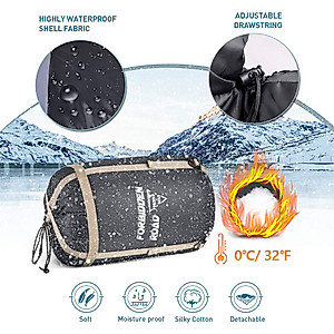 Forbidden Road Portable Single Sleep Bag for Camping Hiking Backpacking - Compression Bag Included (Black, 0 ℃ / 30 ℉)