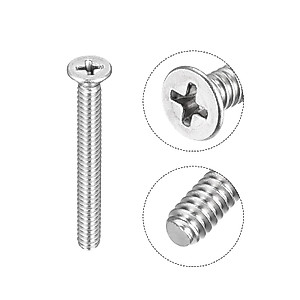 uxcell 10#-24x1-3/4" Flat Head Machine Screws Phillips 304 Stainless Steel Bolts 50pcs