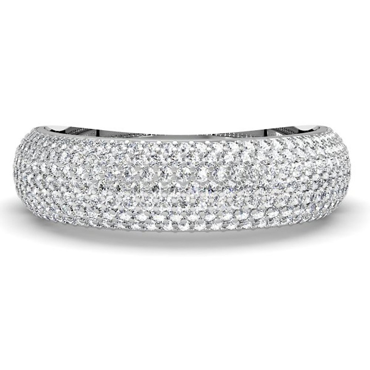 Dazzlingrock Collection 0.90 Carat (ctw) 18k Round Diamond Wedding Band for Women Ring, White Gold, Size 7