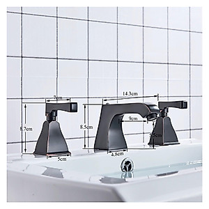 ORB Brushed Chrome Basin Faucets 3 Holes Double Handle Bathroom Sink Faucet Luxury Bathbasin Bathtub Tap Hot Cold Water,Kitchen Sink Faucet