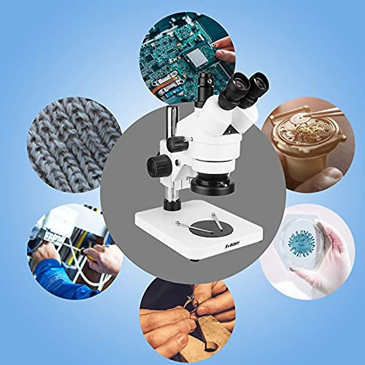 SVBONY SV218 Microscope Lens Adapters to Connect Mobile Phone to SM402 Professional Trinocular Stereo Zoom Microscope Eyepiece for Camera and Video