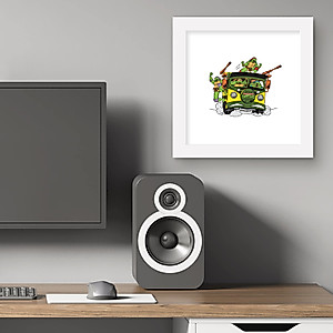 Trends International Gallery Pops Nickelodeon Teenage Mutant Ninja Turtles - Party Wagon Wall Art Wall Poster, 12" x 12", White Framed Version