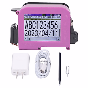 Naroote Handheld Printer, Handheld Inkjet Printer Mini Pocket Printer Portable LED Inkjet Coder for Logo Date Label 100?240V (US Plug 100?240V)