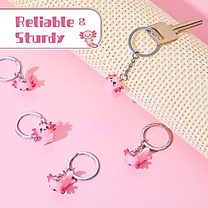 12 Pcs Axolotl Keychain Cartoon Keychain 3D Axolotl Birthday Decorations Kawaii Axolotl Party Favors Axolotl Charms Pendant Accessories for Key Backpack, Birthday(Cute)