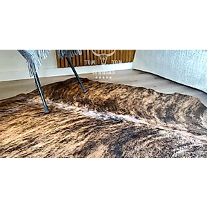 Cowhides Rug Small Cowhide Leather - 4ft x 3,5 ft (DARK BRINDLE)