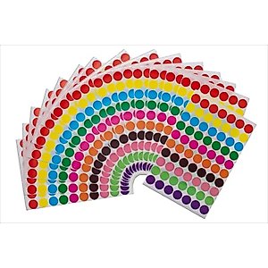 Blesstur 1050 PCS Dot Stickers- Circle Stickers, 10 Color Style Colorful Round Coding Label Sticker for Office,Student Classroom , 0.75 inches , 70 Labels per Sheet