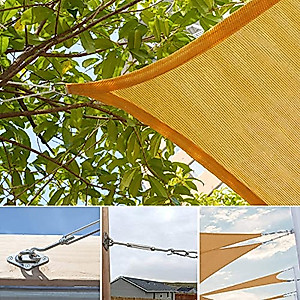 Sun Shade Sail,10'x10'x10' Triangle Sand Sail Canopy Cover with Heavy-Duty Stainless Steel Hardware Kit for Garden Patio