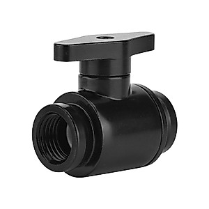 Mini Water Cooling Valve G1/4" Thread Internal Dentition PC Water Radiator Water Ball Valve for Computer Water Cooling System (Black Handle)