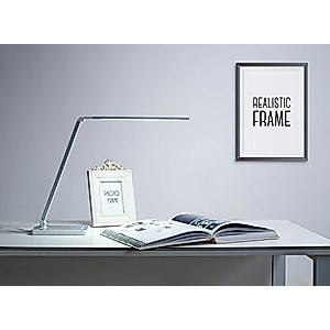 Phive Dimmable LED Desk Lamp with Fast Charging USB Port, Touch Control, 8-Level Dimmer / 4 Lighting Modes, Aluminum Body, Eye-Care LED, Table Lamp for Bedroom/Reading/Study (Silver)