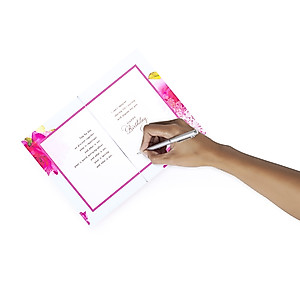 Hallmark Birthday Card for Wife (Roses with Pattern), Red, Blue