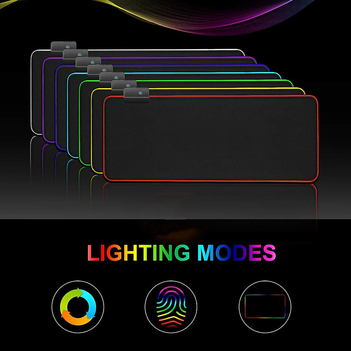 Mouse Pads Cute Anime Bikini Girl Blue Sea RGB Gaming Mouse Pad Extended XXL LED Backlight Mouse Mat for Laptop,Desktop 27.6x11.8 inch