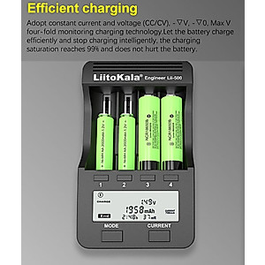 LiitoKala Lii-500 18650 Battery Charger Smart Universal Charger LCD Display for 26650 AA AAA Battery Touch Button LCD Display Test The Battery Capacit