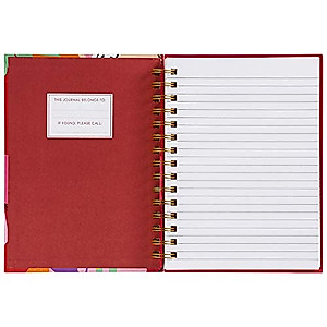 C.R. Gibson Multicolor Tropical Flowers Spiral Notebook for Women, 6" x 8.25", 192 Pages