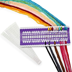 50 Positions Floss Organizer Embroidery Shelf, Luxiv Thread Organizers for Cross Stitch Embroidery Thread Holder with 15Pcs Replaceable Paper Card Sewing Needle, Embroidery Floss Organizer