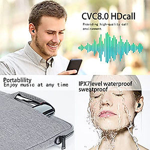 ＷＭＷＹＭＸ Wireless Earbuds Hi-Fi Stereo Deep Bass Bluetooth Fast Charging in-Ear Headphones Touch Control Headphones for Sports Office Cordless Earphones for iPhone/Android