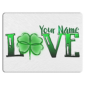 Bleu Reign Cutting Board Personalized Custom Name St. Patrick's Day Love Shamrock 11x15 inches Textured Glass