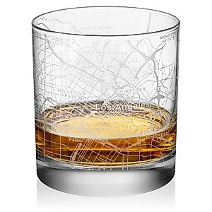 Rocks Whiskey Old Fashioned 11oz Glass Urban City Map Los Angeles LA California
