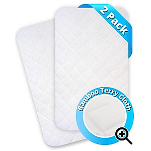 Bassinet Mattress Pad Protector- Fits The 30” x 20” Graco Travel Lite Crib, Soft Bamboo Surface, Breathable - Waterproof Bassinet Mattress Protector - Bassinet Mattress Cover
