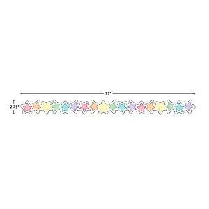 Teacher Created Resources Pastel Pop Stars Die-Cut Border Trim