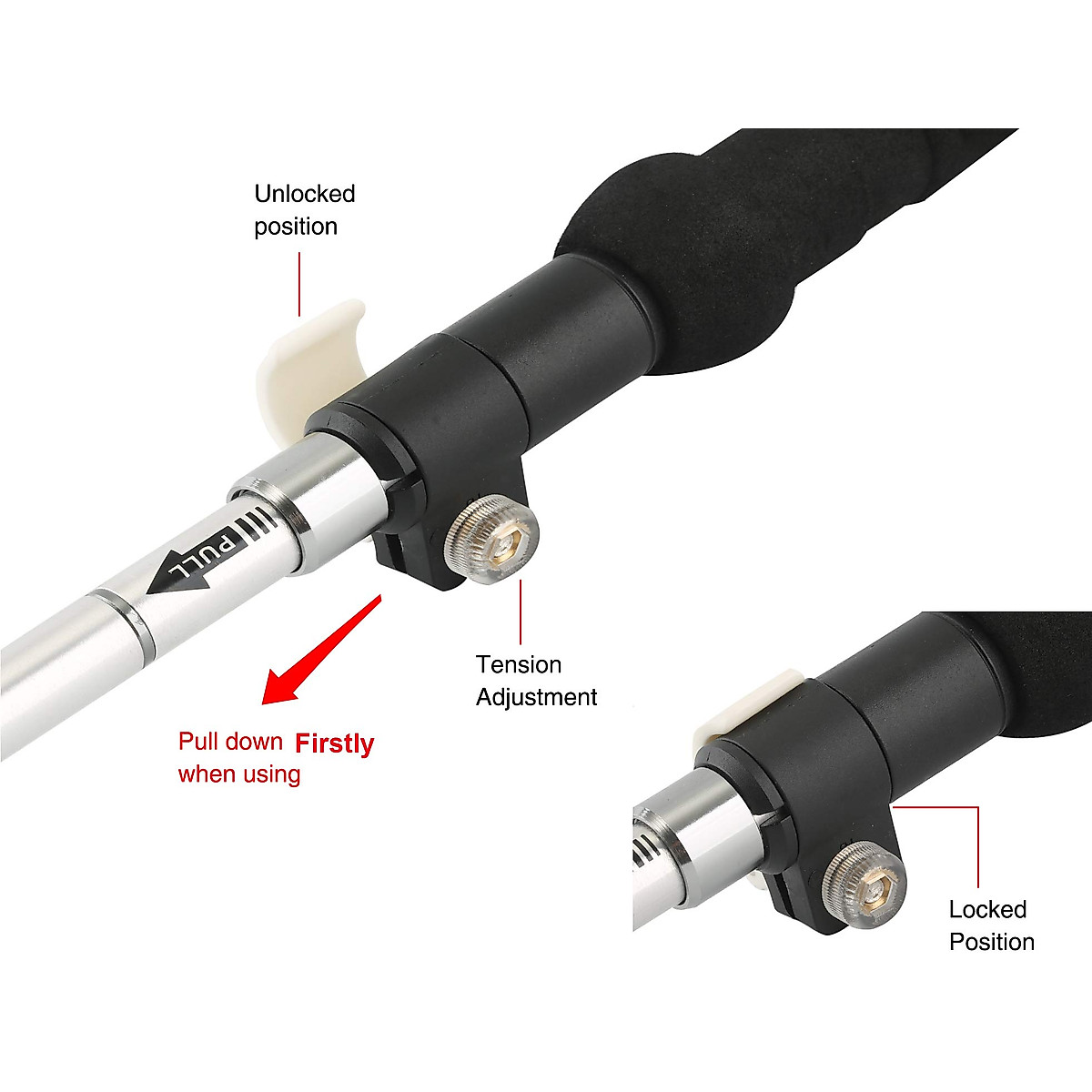 A ALAFEN Walking Stick - Collapsible Trekking Pole for Men and Women,7075 Aluminum Hiking Stick for Seniors