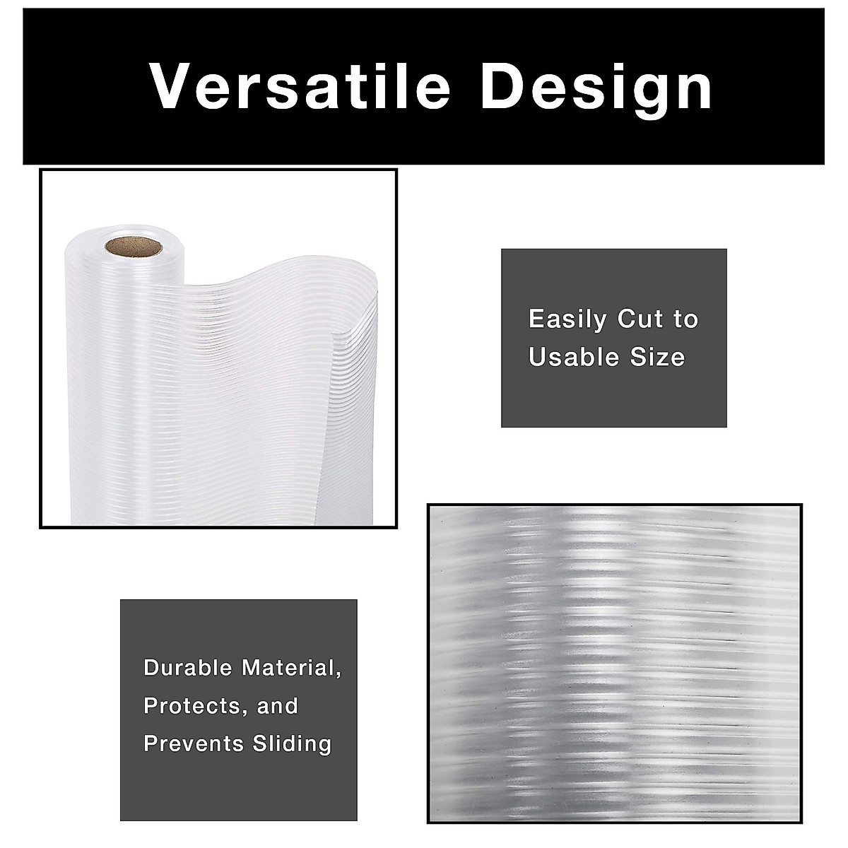 Smart Design Wire Rack Shelf Liner - Ribbed Grip - 12 Inch x 6 Feet - NSF Certified - for Steel Metal Shelves - Home Garage and Kitchen - Clear