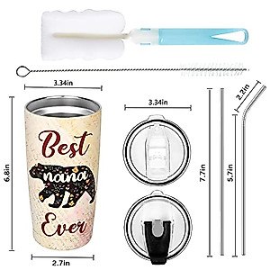 Futtumy Gifts for Grandma - Grandma Christmas Mothers Day Gifts from Grandchildren - Best Nana Ever Travel Tumbler - Best Grandma Mom Nana Gigi Gifts for Birthday - Grandma Bear Insulated Tumbler 20Oz