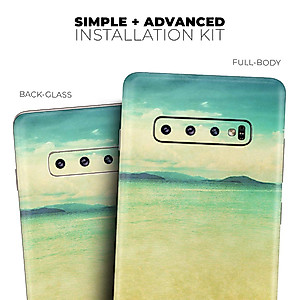 DesignSkinz Vintage Vibrant Beach Scene Protective Vinyl Decal Wrap Skin Cover Compatible with The Samsung Galaxy S20 (Screen Trim & Back Glass Skin)