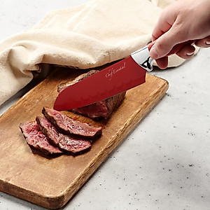 Chef Essential Carbon Steel Culinary Knife Set – 6-Piece Sharp Knife Set – Meat, Veggie, Bread Knife Set – Nonstick Chef Knife Cooking Knives – Professional Sharp Kitchen Knife Set Without Block