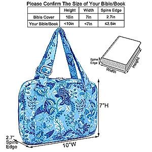 Lost Deer Bible Cover for Women with Adjustable Straps, Large Study Bible Carrying Case Bag with Zip Pocket, 10x7x2.7 Inches