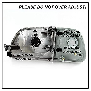 ACANII - For Chrome 1997-2003 Ford F150 Expedition Lightning Style Headlights w/Corner Signal Lights Lamps 4pcs Set