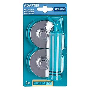 WENKO Vacuum-Loc Base for Premium & Classic-Fixing Without Drilling, 6 x 6 x 2.8 cm, Silver Shiny