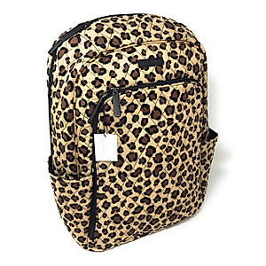 Vera Bradley Laptop Backpack (Updated Version) with Solid Color Interiors (Leopard with Black Interior)