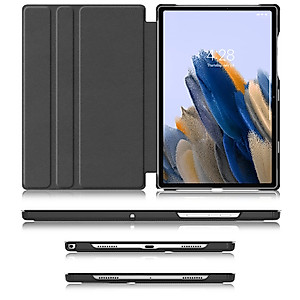 Soke Galaxy Tab A8 Case 10.5 Inch 2022, Shockproof Stand Folio Case, Multi- Viewing Angles, Hard PC Back Cover for Samsung Galaxy Tab A8 Tablet [SM-X200/X205/X207], Black
