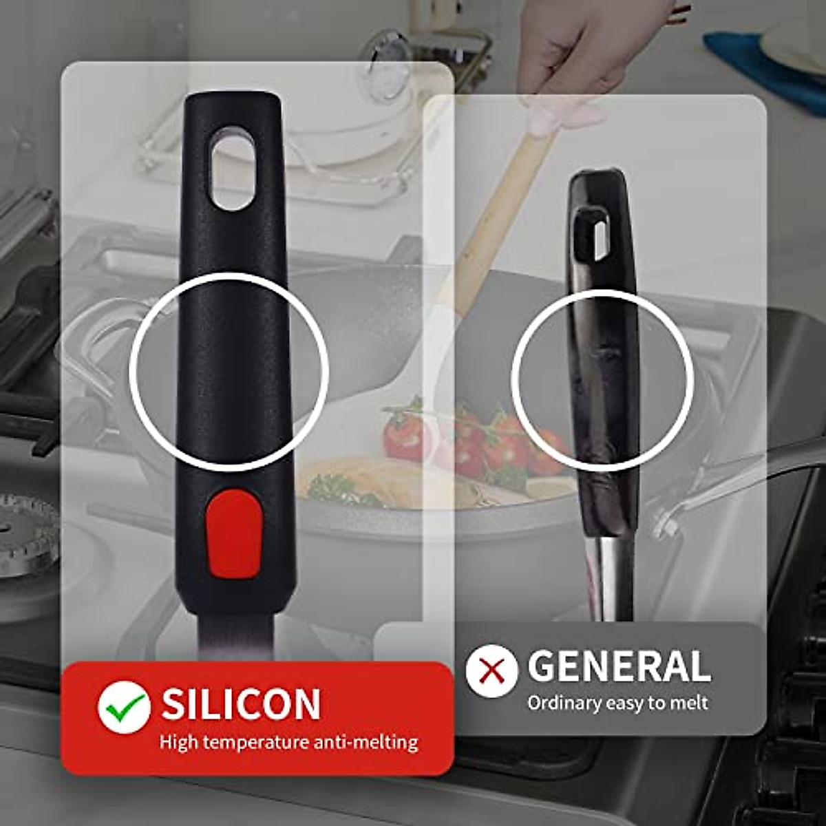 Hvanam Silicone Spatula Turner Set Large And Thin Flipper Spatulas Heat Resistant 600 ° F Slotted Flexible Turner Cooking Utensils For Nonstick Cookware Egg,Pancake,Fish,Omelette,Hamburger (3 Pack)