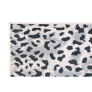 Furnish my Place Leopard Print Area Rug - 3 ft. 6 in. x 5 ft. 6 in, Ligh Grey, Rectangular Accent Rug with Contemporary Design