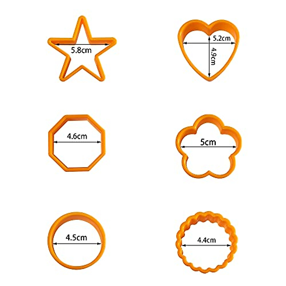 12PCS Color Plastic Cookie Cutters Heart Star Triangle for Vegetable Fruit Cutters