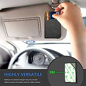 LINYUNE Cell Phone Wallet Stick On for Phone Cases, 6 Credit Cards Holder Flip Leather Pocket for Smart Cellphones(iPhone/Android/Samsung Galaxy) Black