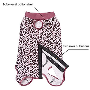 Jiupety Dog Surgical Recovery Suit Adjustable, Not Fit Slim and Long Body, Dog Suit for Surgery Recovery, 3XL Size, Anti-Licking Surgical Dog Onesies, Pink Leopard.