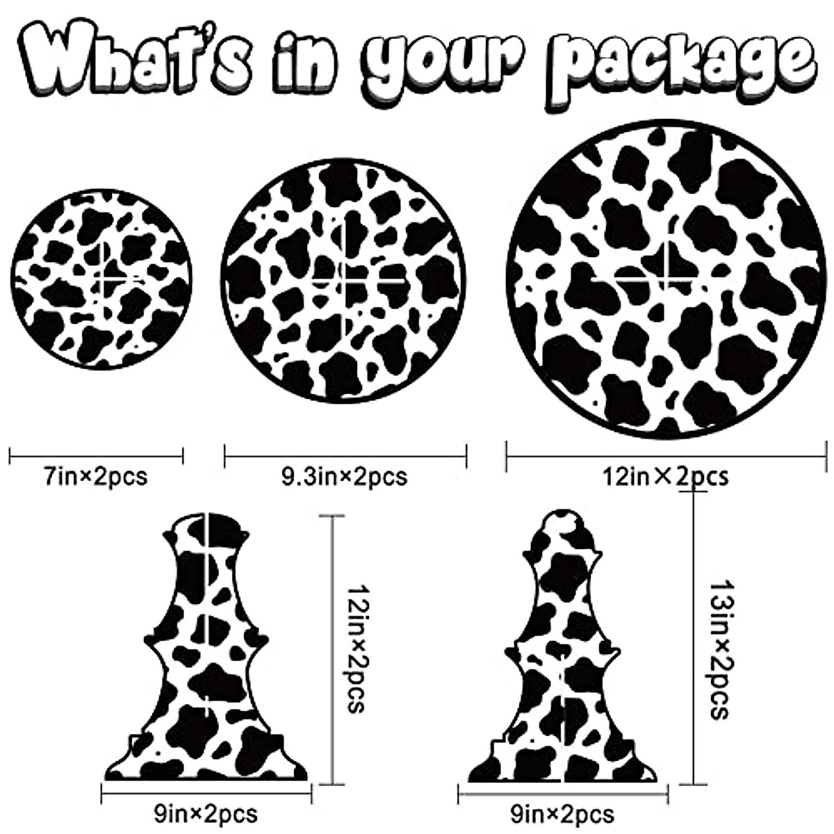 2 Set 3-Tier Farm Animal Cow Print Round Cardboard Cupcake Stand for 24 Cupcakes Perfect for Cow Boy Birthday Party Decorations Baby Shower Decor Cow Print Party Supplies