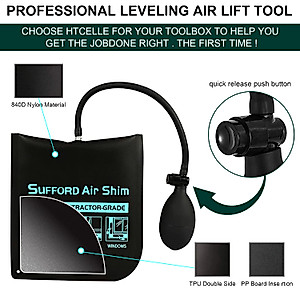 Dinana Air Wedge Bag, 3 Pack Commercial Grade Air Wedge Bag Pump Professional Leveling Kit & Alignment Tool for Cabinet, Appliance, Furniture, Inflatable Lifting Air Wedge Pump Bag, 300 LB Rating