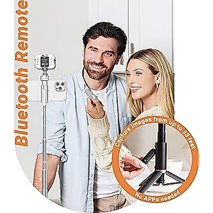 KraftGeek 33" Selfie Stick Tripod with Remote, iPhone and Android Extendable Phone Tripod, 1/4" Screw Mount for Cell Phone, Light, Camera, Anti-Shake Premium Portable Travel Phone Tripod Stand