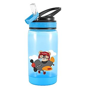 Home Tune Cute Water Bottles with Straw for School Boys, Leak proof & Flip Lids & Carry Hands & Easy Clean,16oz /470ml - Unicorn