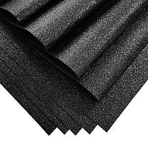 Jtnohx Large Glitter Felt Fabric, 5pcs Glitter Sheets, 11.8 x16.5 inches Glitter Felt for Crafts, Felt Glitter Square for Party Project Holiday Greeting Festival (Black)
