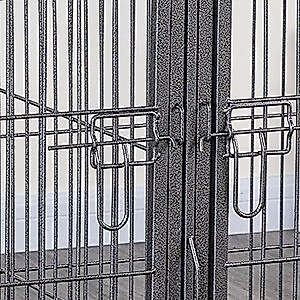 Go Pet Club 44" Heavy Duty Stackable Cat Dog Pet Metal Crate Kennels Outdoor and Indoor with Divider and Water Bowls, Large