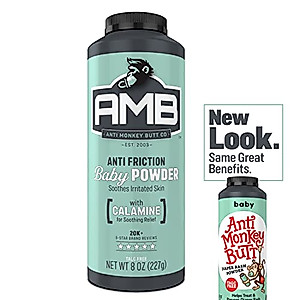 Anti Monkey Butt Baby Powder with Calamine, Prevents Diaper Rash and Absorbs Moisture, Talc Free, 6 Ounces