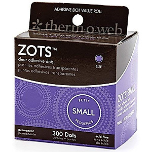 Thermoweb Zots Clear Adhesive Dots, Small, 3/16" Diameter x 1/64" Think, 300 Count