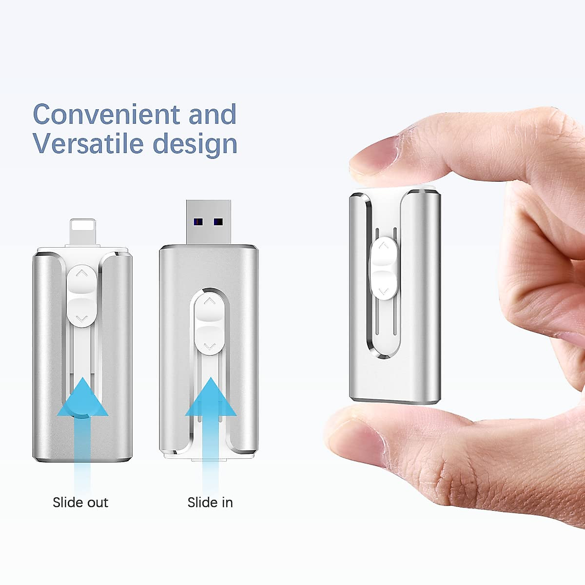 Vansuny USB 3.0 Flash Drive 64GB, 3 in 1 USB Flash Drive Photo Memory Stick for Phone/Pad and Android Phone/Tablet and PC